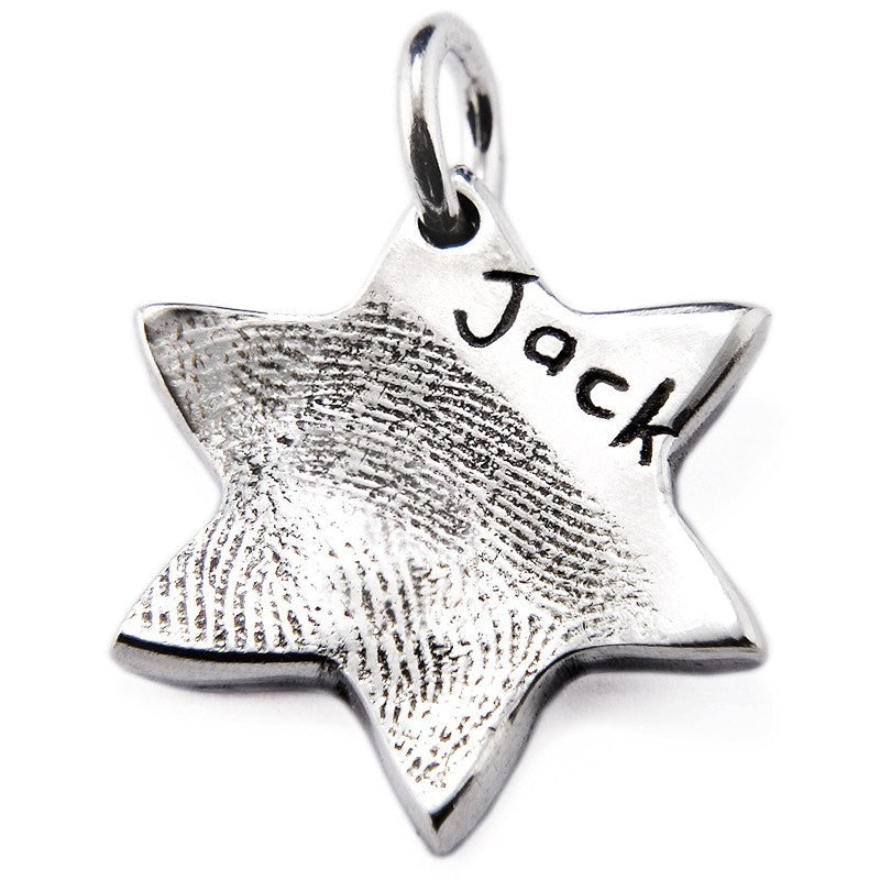 Fingerprint Star Charm Sterling Silver – Perfectcharm